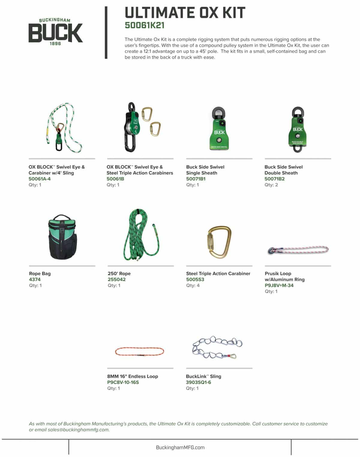Ultimate Ox Kit - 50061K21 - Buckingham Manufacturing