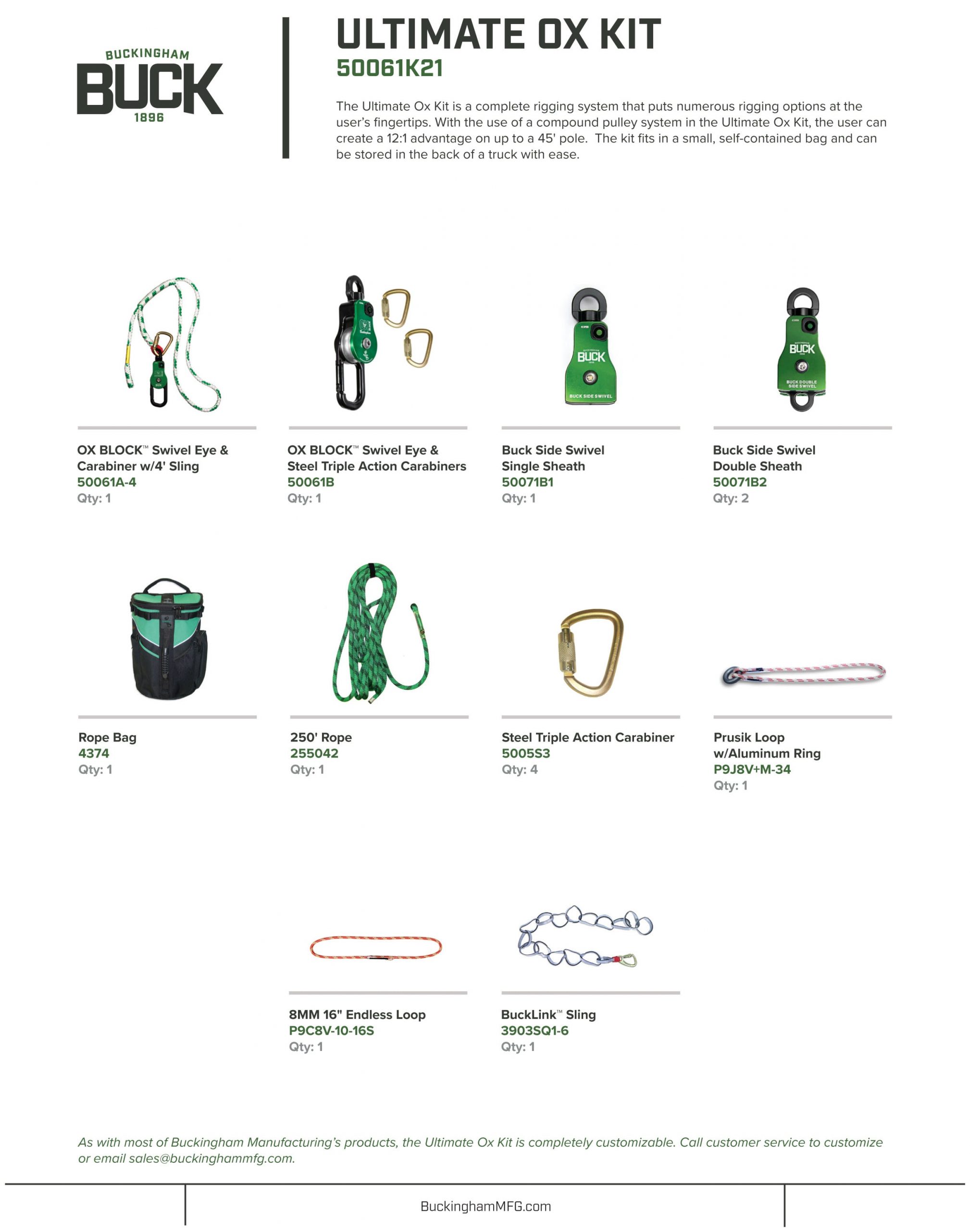 Ultimate Ox Kit - 50061K21 - Buckingham Manufacturing