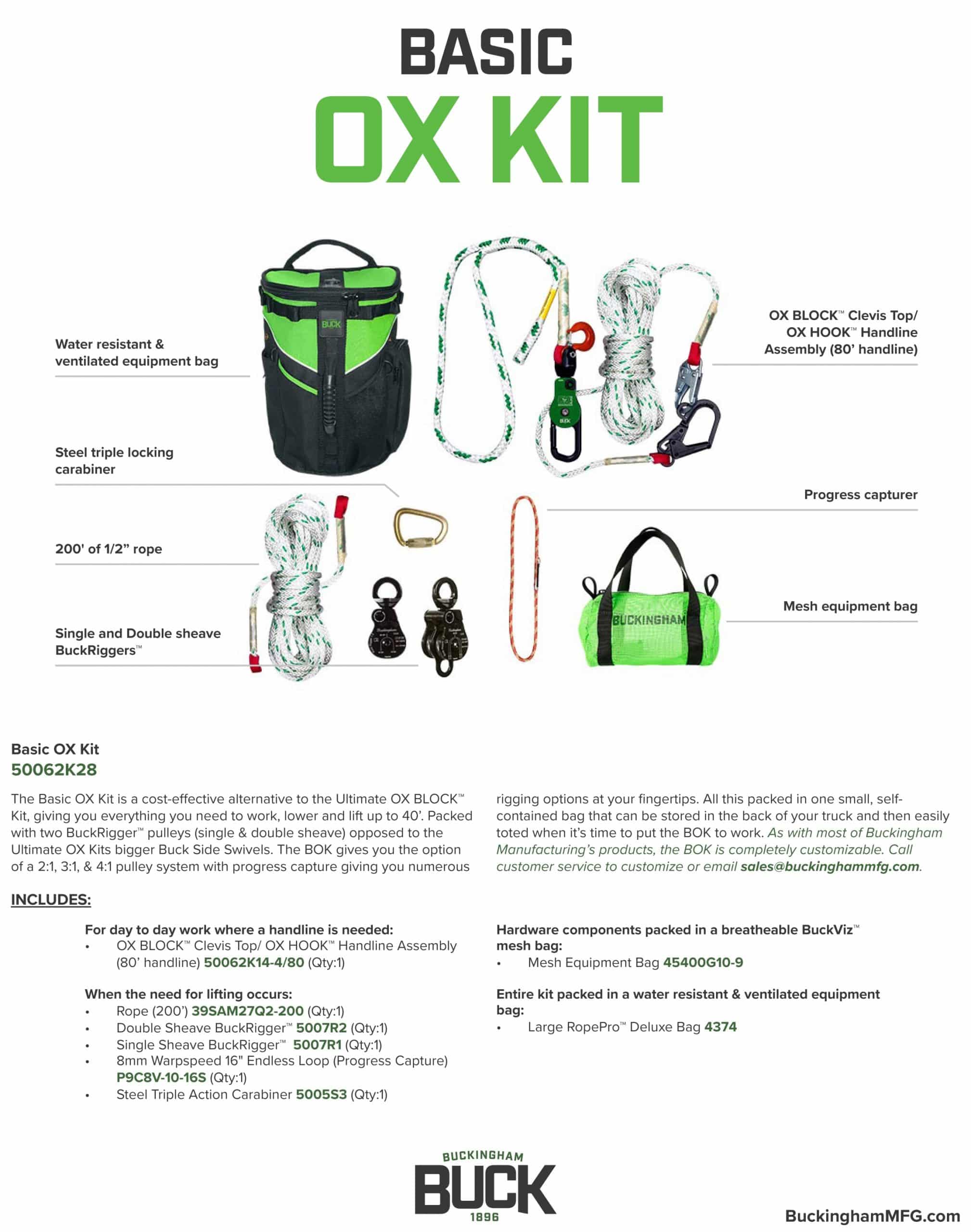 Basic Ox Kit - 50062K28/50062K35 - Buckingham Manufacturing