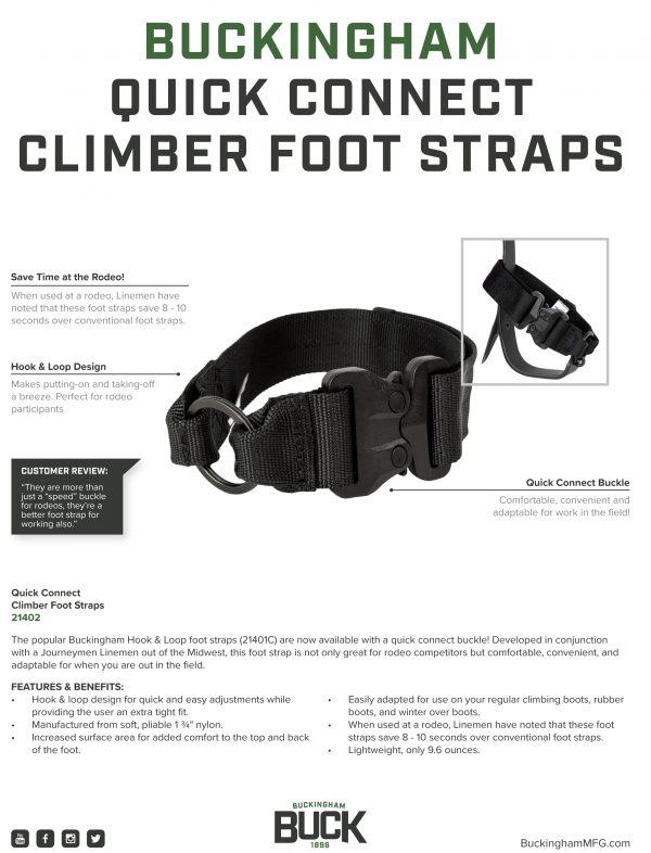 Buck FastStrap™ Quick Connect Climber Foot Straps - 21402 - Buckingham ...