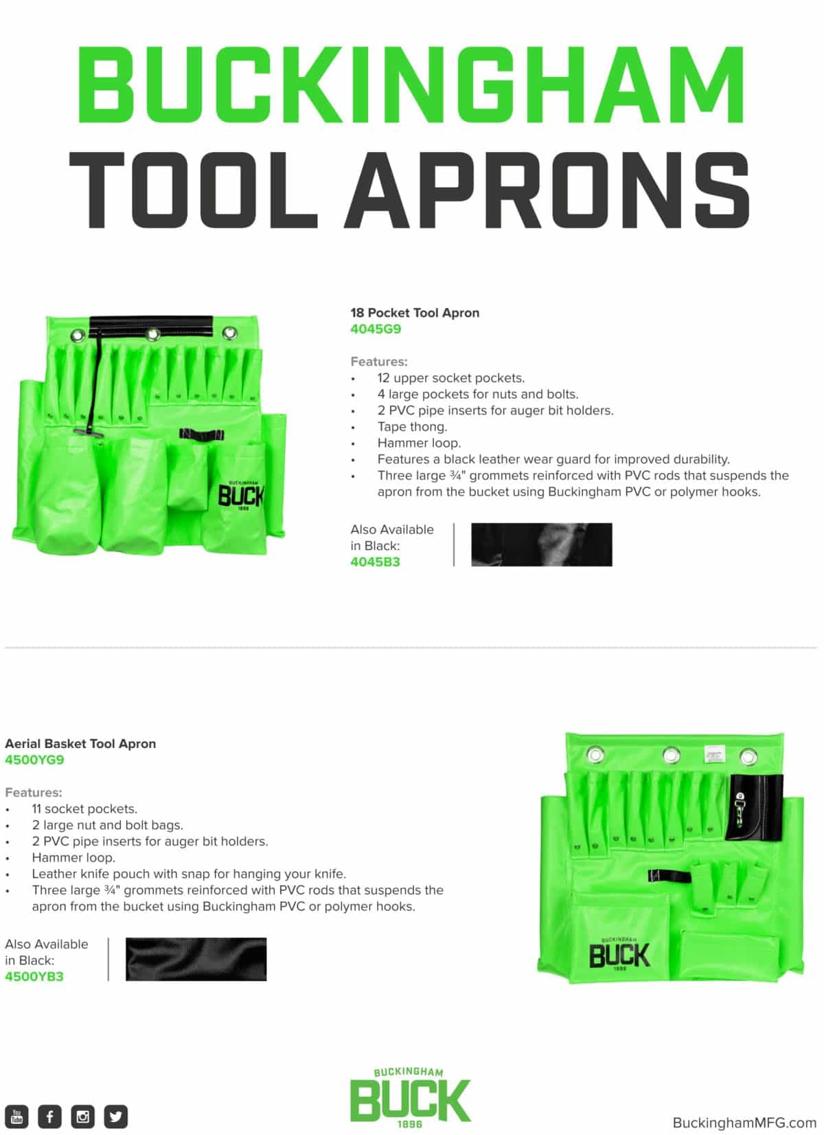 AERIAL BASKET TOOL APRON - 4500YG9 / 4500Y / 4500YB3 - Buckingham ...