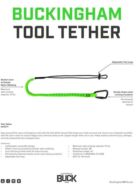 Buck Tool Tether - 600071 - Buckingham Manufacturing