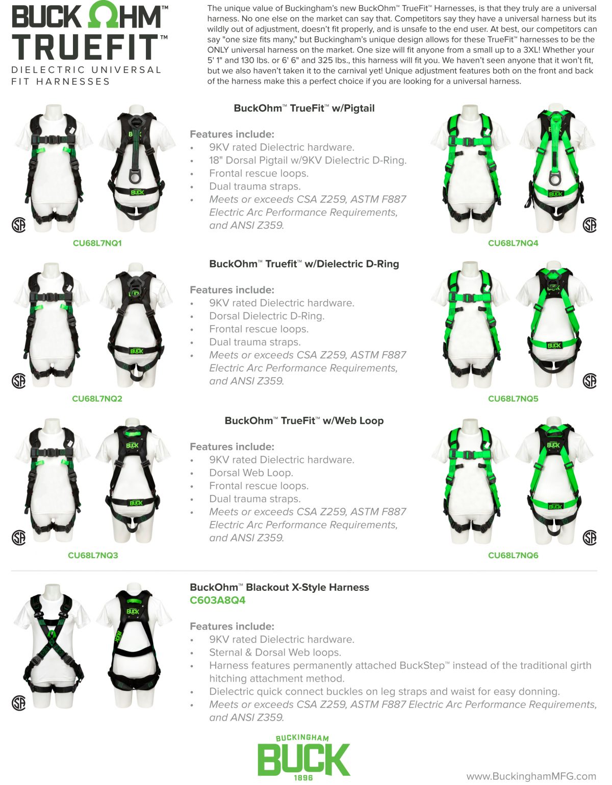 BuckOhm™ TrueFit™ Harness with Pigtail - U68L7NQ1 / U68L7NQ4 ...