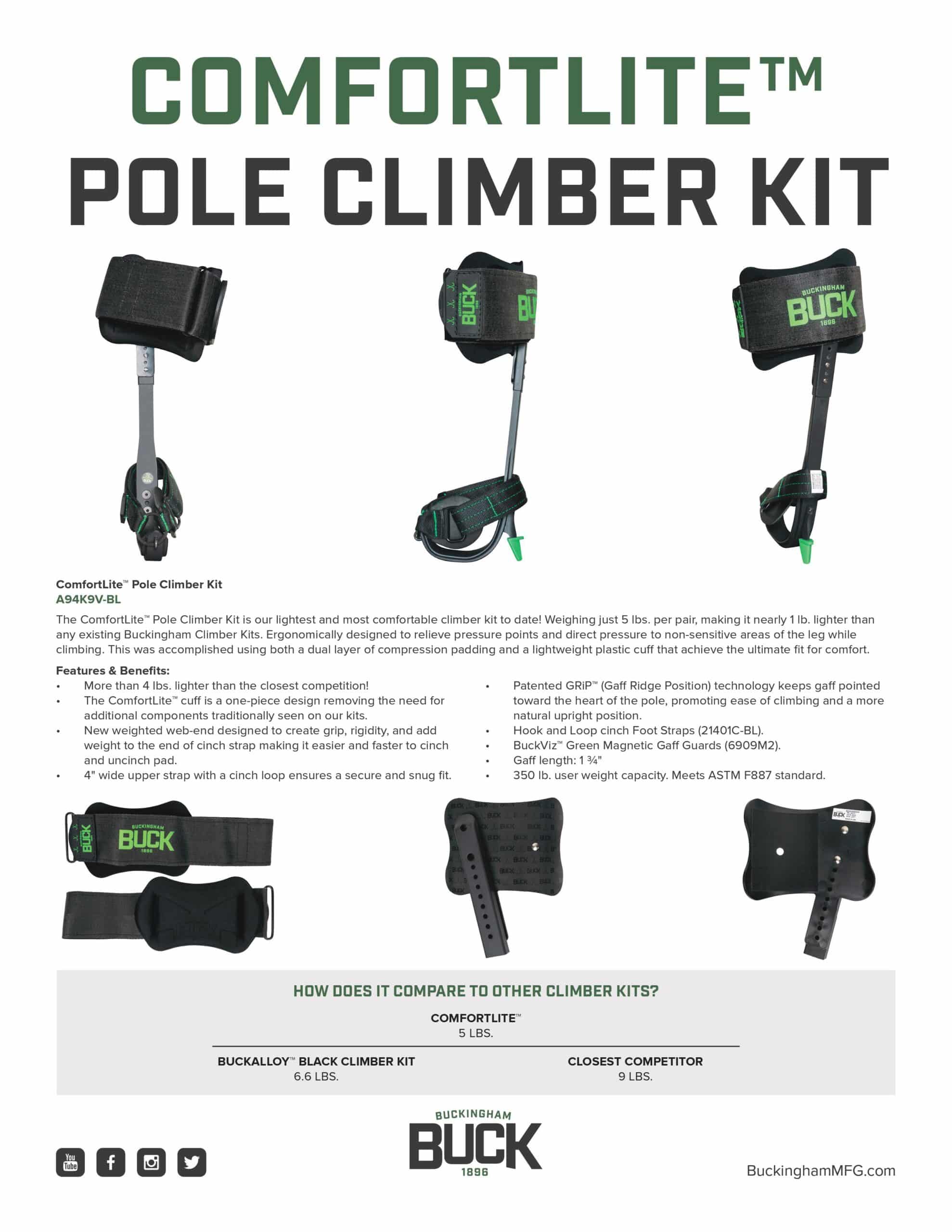 ComfortLite™ Pole Climber Kit - A94K9V-BL - Buckingham Manufacturing